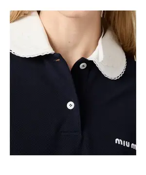 Miu Miu Short-sleeve Piqué Polo Shirt