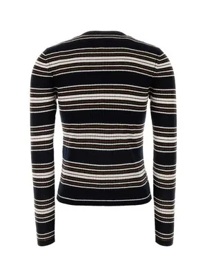 Max Mara Striped Cardigan - Black