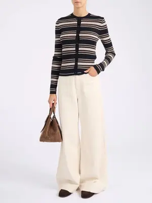 Max Mara Striped Cardigan - Black