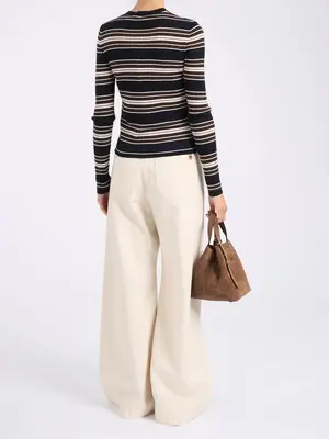 Max Mara Striped Cardigan - Black