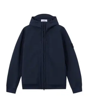 Stone Island Hooded Jacket With Wind- And Water-resistant Membrane - Navy Blue