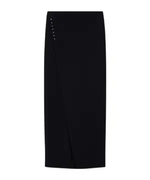Emporio Armani Unlined Wrap Skirt With Metallic Buttons - Black