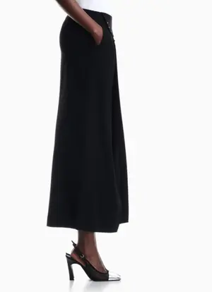 Emporio Armani Unlined Wrap Skirt With Metallic Buttons