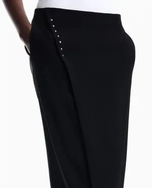 Emporio Armani Unlined Wrap Skirt With Metallic Buttons