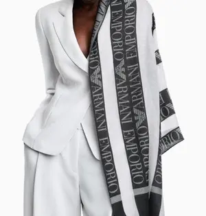 Emporio Armani Logo Stripe Scarf