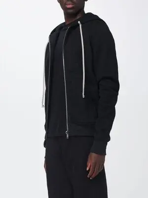 Rick Owens Long-sleeved Zippered Hooded Sweatshirt