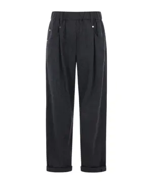 Brunello Cucinelli Elastic Waist Casual Pants - Grey