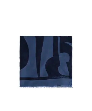 Emporio Armani Patterned Scarf - Blue