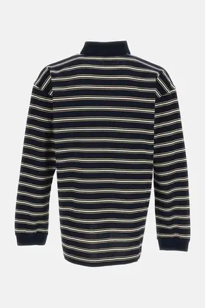 Bottega Veneta Striped Oversized Polo Shirt - Black