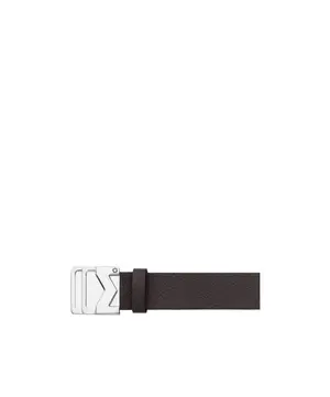 Montblanc M-shaped Belt With Palladium Finish Buckle - Black