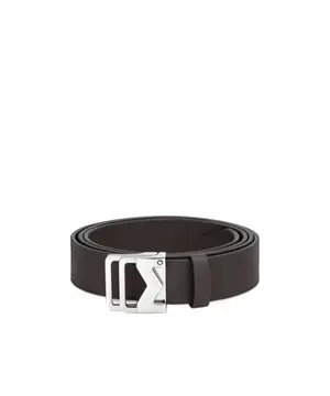Montblanc M-shaped Belt With Palladium Finish Buckle