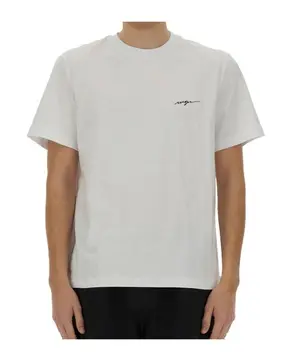 MSGM Logo Embroidered Jersey T-shirt - Gray