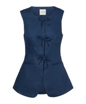 Posse Sabine Vest With Bow Detail - No