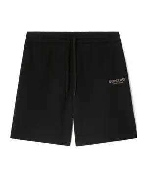 Burberry Logo Cotton Shorts - Black
