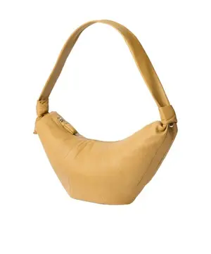 LEMAIRE Large Croissant Bag In Goat Leather - Walnut
