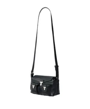 LEMAIRE Mini Soft Zipped Gear Bag In Bubble Lambskin - Black