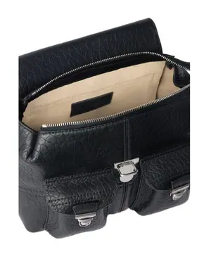 LEMAIRE Mini Soft Zipped Gear Bag In Bubble Lambskin - Black
