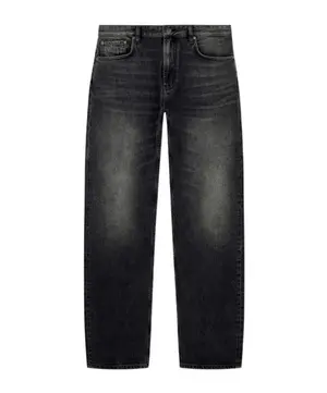 Emporio Armani Regular Fit Five-pocket Cotton Denim Jeans With Fading - Grey