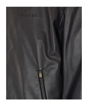 Gucci Zip-up Leather Bomber Jacket