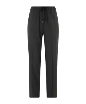 MAISON MARGIELA Wide Tapered Leg Wool Shirting Trousers - Anthracite