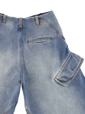 Alaïa Faded-effect Denim Cargo Pants - Faded Blue