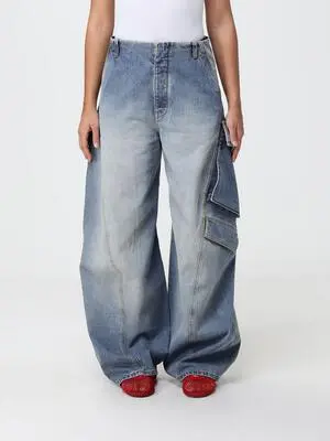 Alaïa Faded-effect Denim Cargo Pants - Faded Blue