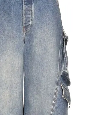 Alaïa Faded-effect Denim Cargo Pants - Faded Blue