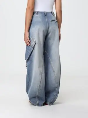 Alaïa Faded-effect Denim Cargo Pants - Faded Blue