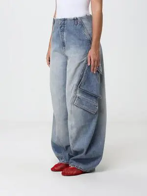 Alaïa Faded-effect Denim Cargo Pants - Faded Blue