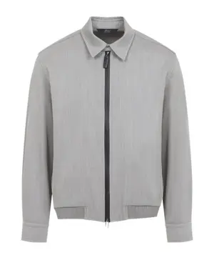 Brioni Long-sleeved Zip-up Jacket - Sand