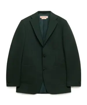 Marni Single-breasted Technical Twill Jacket - Deep Green