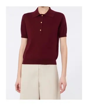 Max Mara Smmpomposa Short-sleeved Knitted Polo Shirt