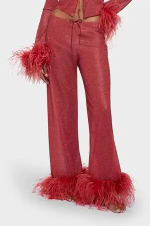 Oseree Feather Casual Pants