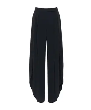 Max Mara Pleated Wide-leg Palazzo Pants - Navy