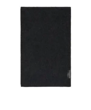 LEMAIRE Cocotte Logo-patch Finished Edge Knitted Scarf - Anthracite