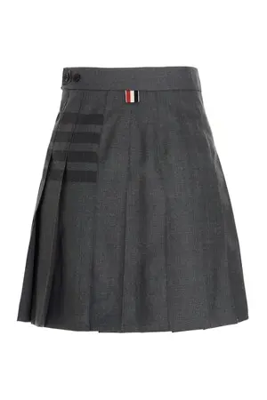 Thom Browne 4 Bar Striped Pleated Mini Skirt