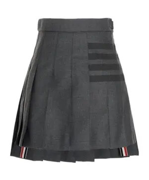 Thom Browne 4-bar Pleated Mini Skirt - Medium Grey