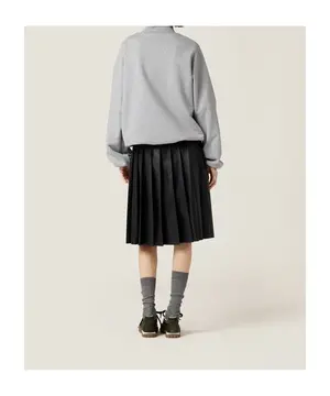 Miu Miu Cotton Fleece Zip-up Sweatshirt - Grey
