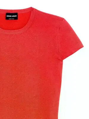 Giorgio Armani Fine-knit Short-sleeve Top - Red