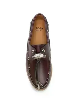 Toga Embellished Leather Loafers