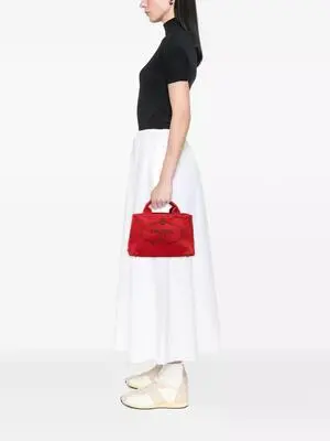 Prada Canapa Logo Satchel - Red
