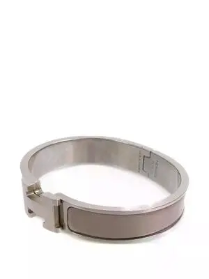 Hermès Tone Enamel H Clasp Hinged Bracelet