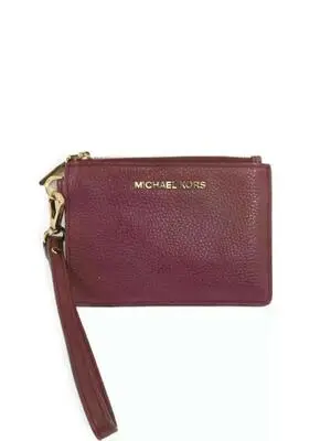 Michael Kors Mercer Grained Leather Card Holder - Red