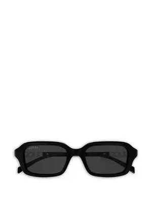 Gucci Logo-plaque Rectangle-frame Sunglasses - Black