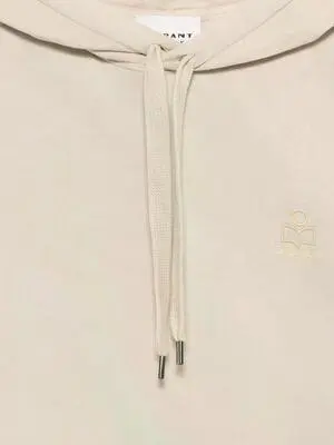 MARANT ETOILE Logo-embroidered Drawstring Hoodie - Neutrals