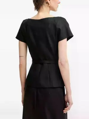 Luisa Spagnoli V-neck Short Sleeve Blouse