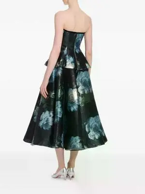 MARKARIAN Soleil Floral-brocade Midi Skirt