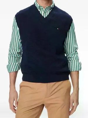 Tommy Hilfiger Textured Knit V-neck Sweater Vest