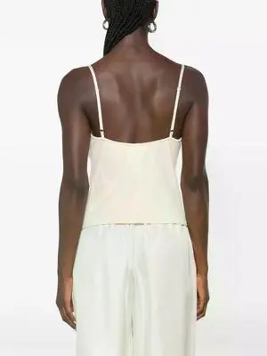VICOLO Lace Overlay Sweetheart Neck Top
