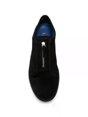 LANVIN Front-zip Suede Sneakers